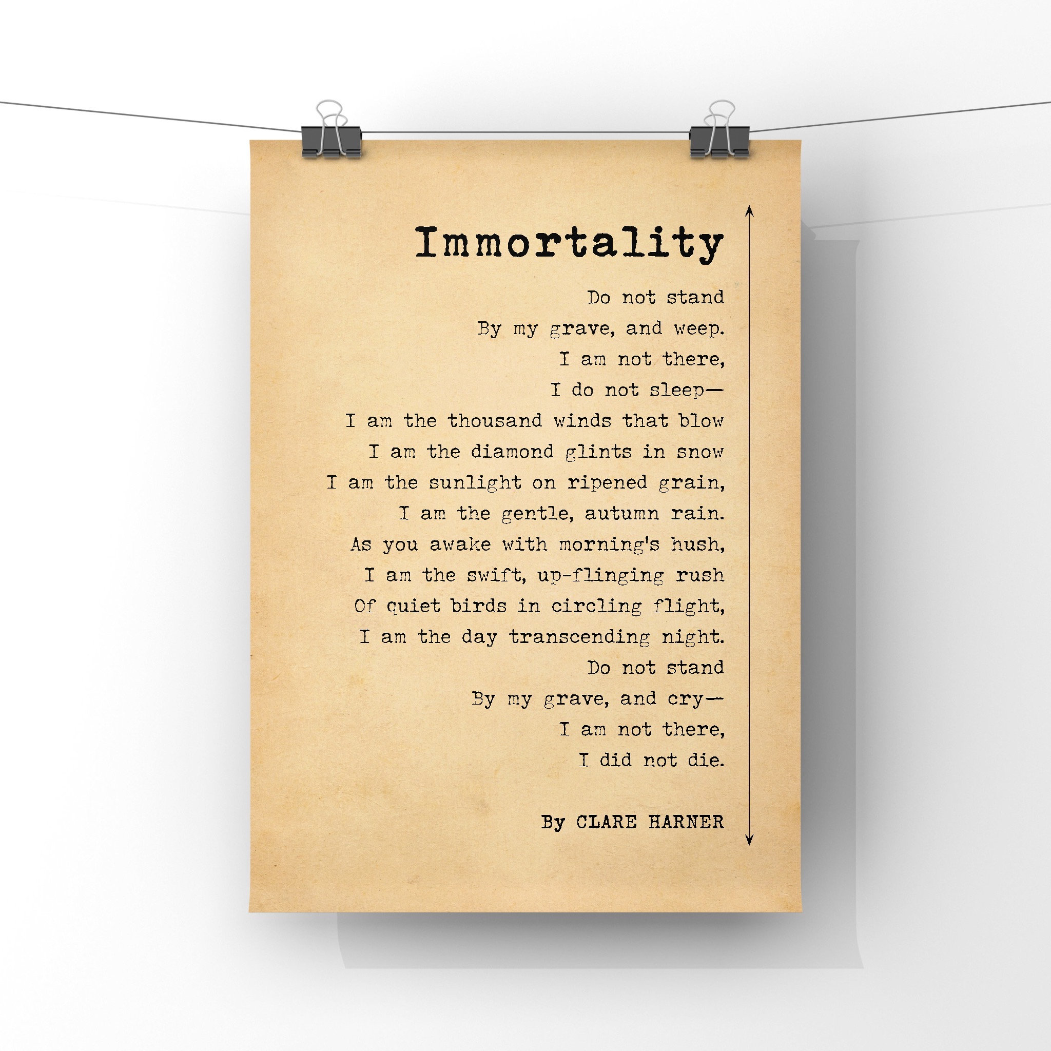 Immortality Poem Do Not Stand at My Grave and Weep Funeral - Etsy