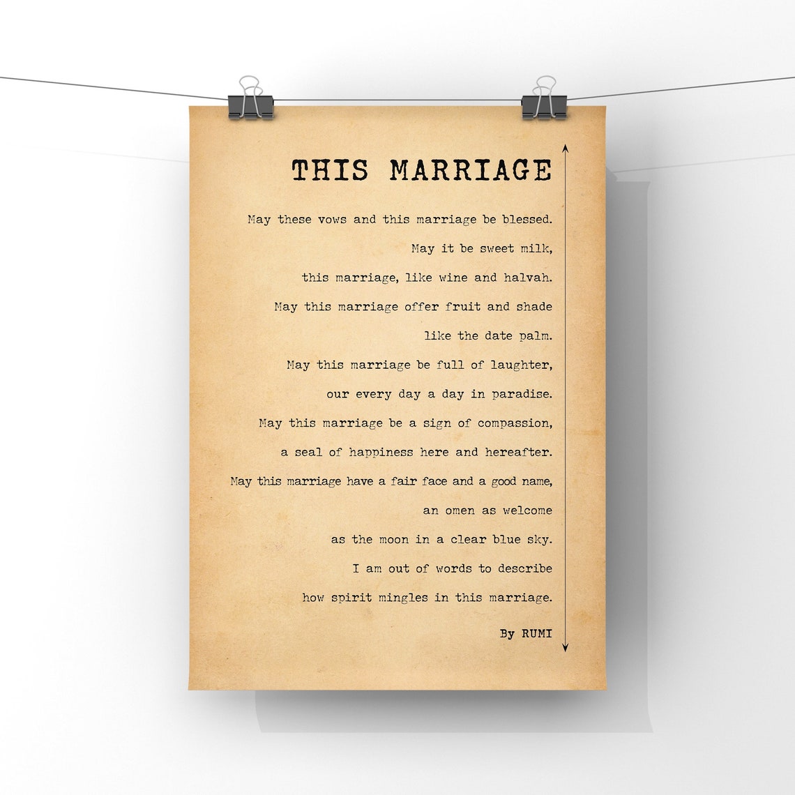 This Marriage Love Poem Poem by Rumi Poster Print Wedding | Etsy UK