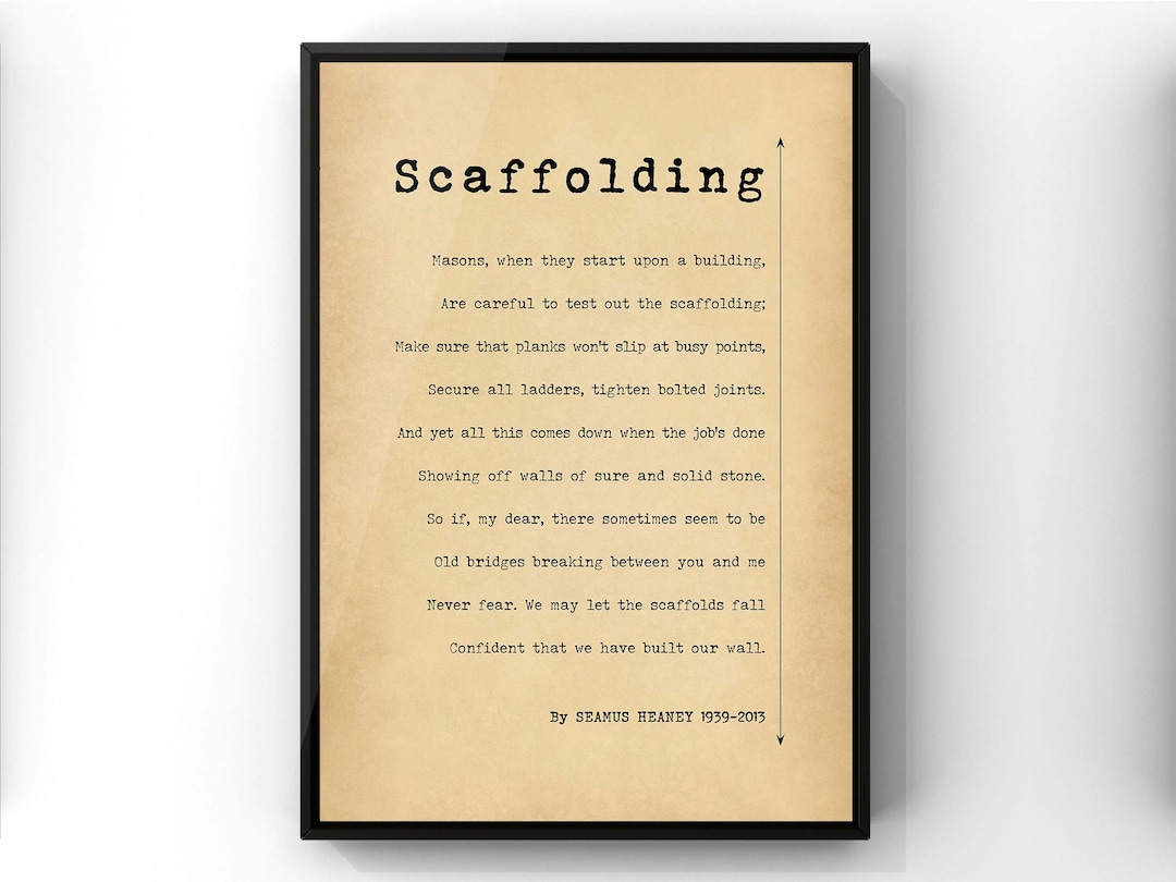 Scaffolding Poem Seamus Heaney Poster Print | Love Poetry | Antique ...