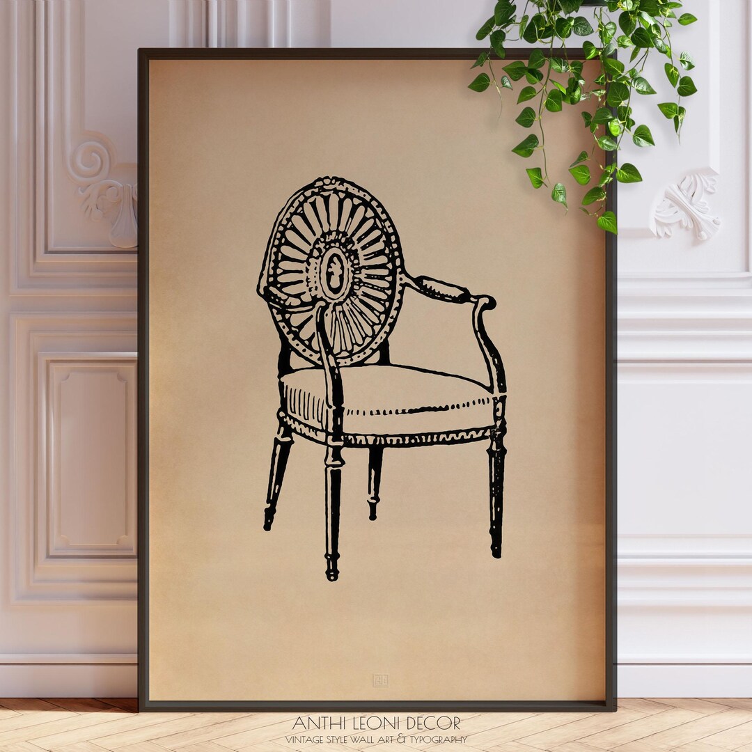 Antique Chair Poster Print #2 | Vintage Occasional Chair Wall Art ...