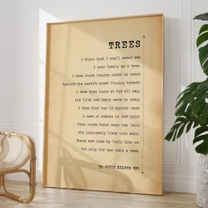 TREES by Joyce Kilmer Poster | Nature Poem Print | Poetry About Nature ...