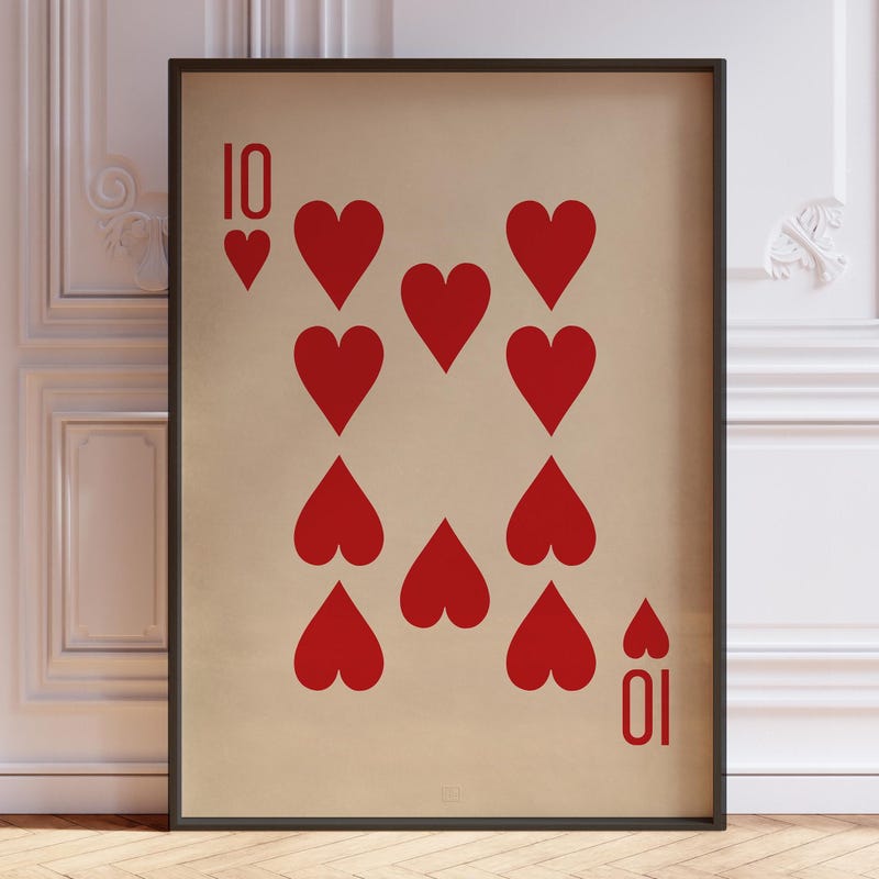 Ten Hearts Playing Cards - Etsy