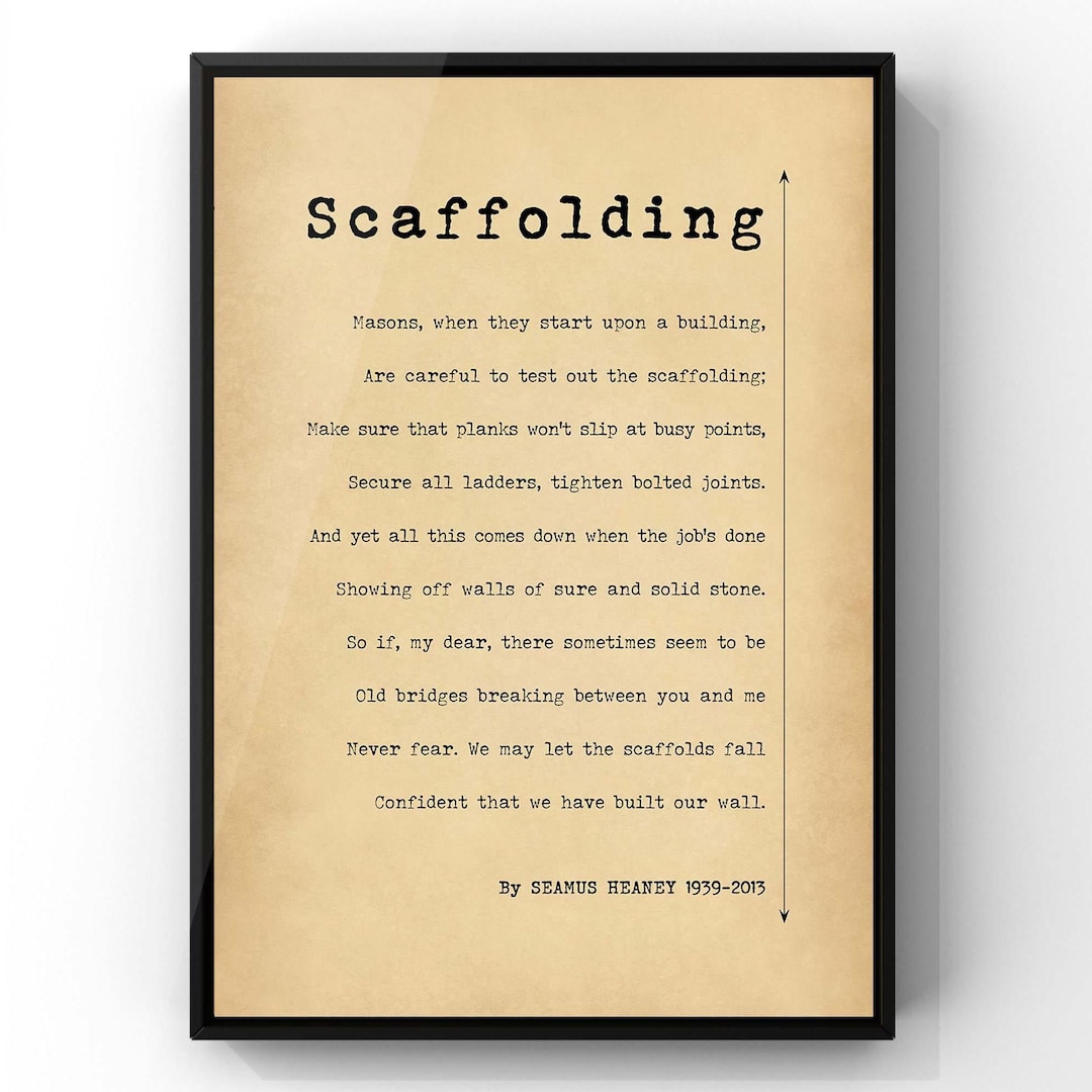 Scaffolding Poem Seamus Heaney Poster Print | Love Poetry | Antique ...