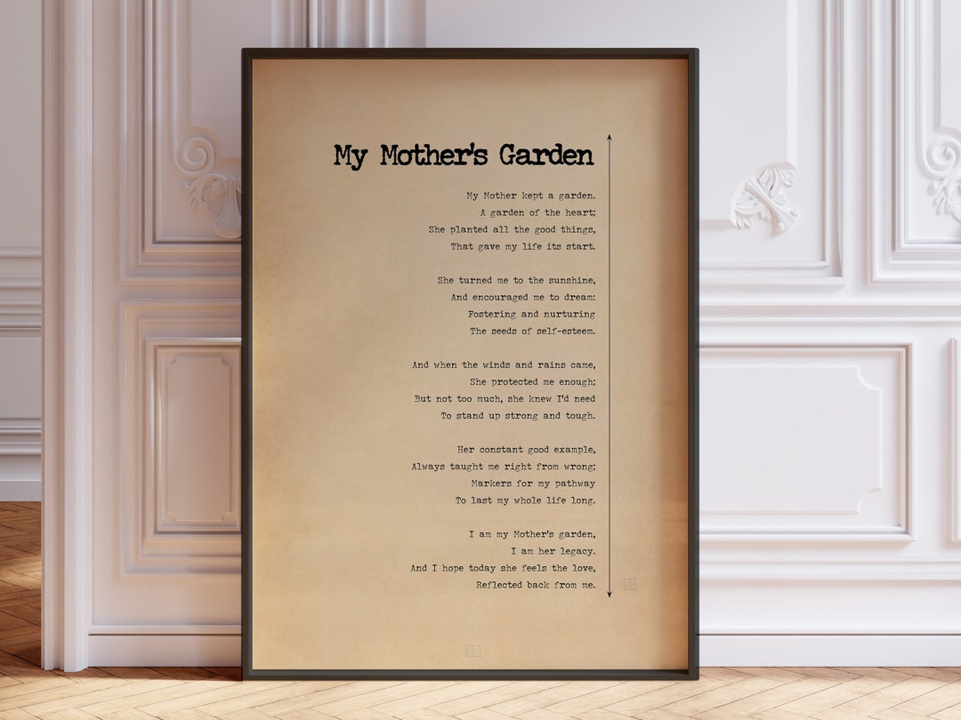 My Mother's Garden Poem Poster Print Funeral Poem Remembrance Poem ...