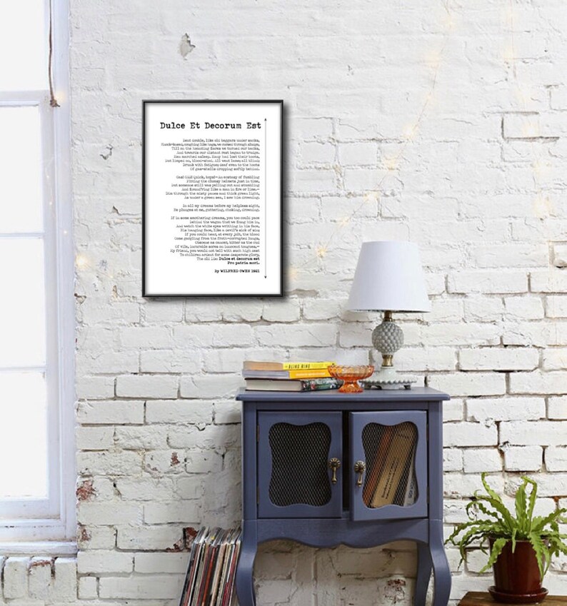 Dulce Et Decorum Est Pro Patria Mori Poster Print by Wildred | Etsy