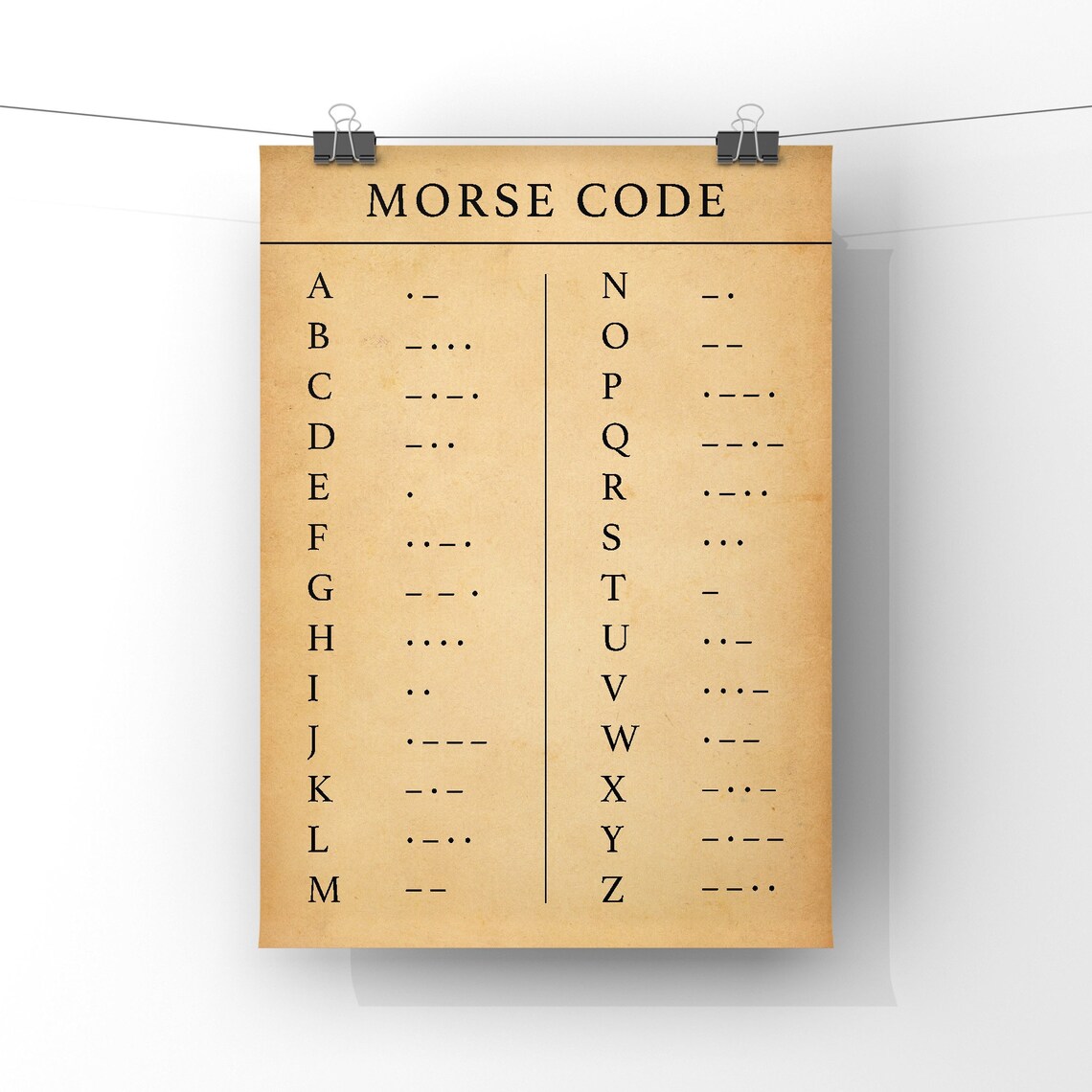 Morse Code Alphabet Chart Poster Print Sailing Signalling | Etsy