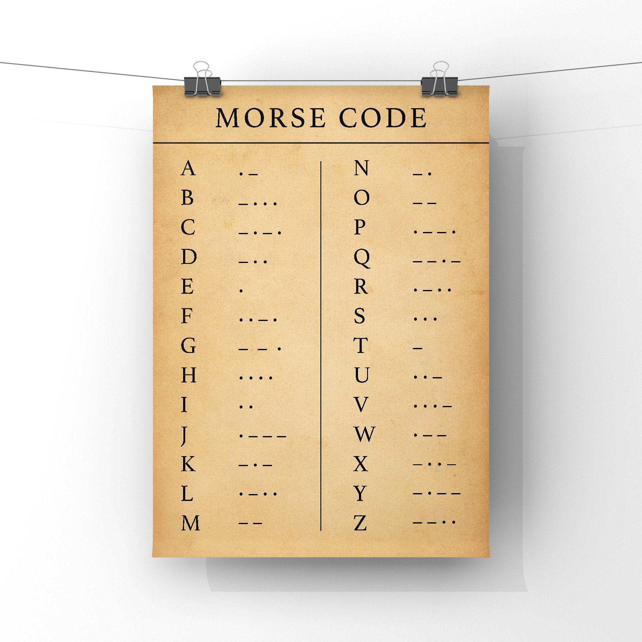 Morse Code Alphabet Chart Poster Print Sailing Signalling | Etsy