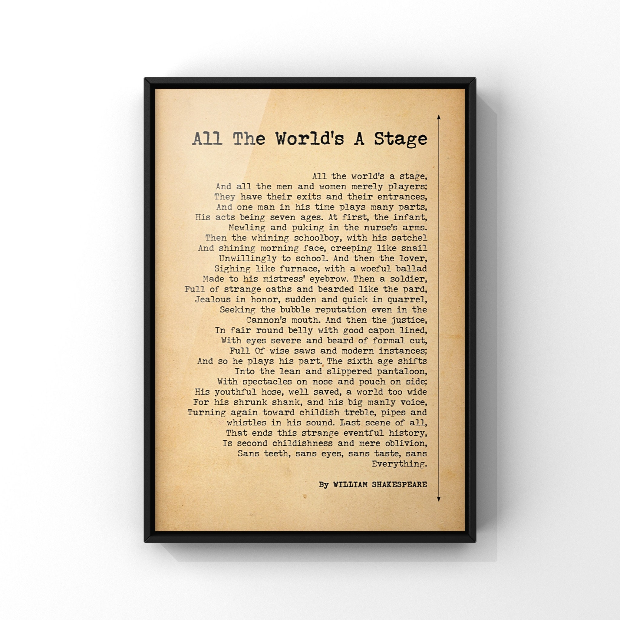 All the World's A Stage Poem Poster Print by William - Etsy