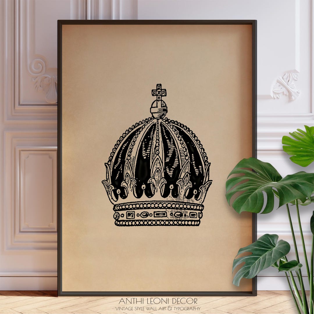 Crown Print #2, Crown Poster, Crowns Silhouette, Crowns Wall Art ...