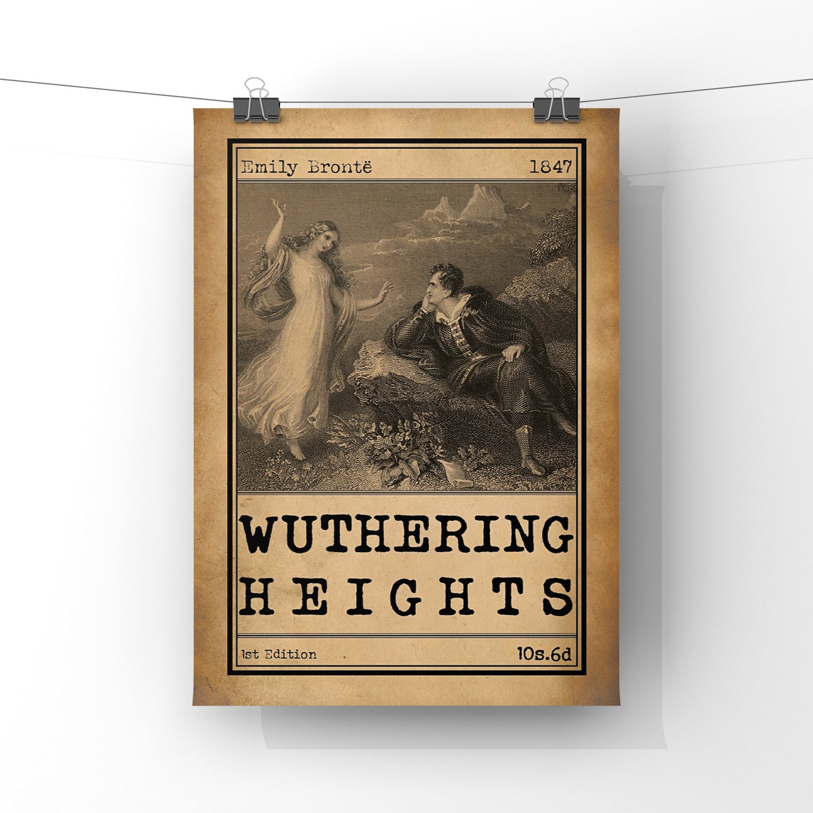 Wuthering Heights Book Cover Art Illustration Poster Emily - Etsy UK