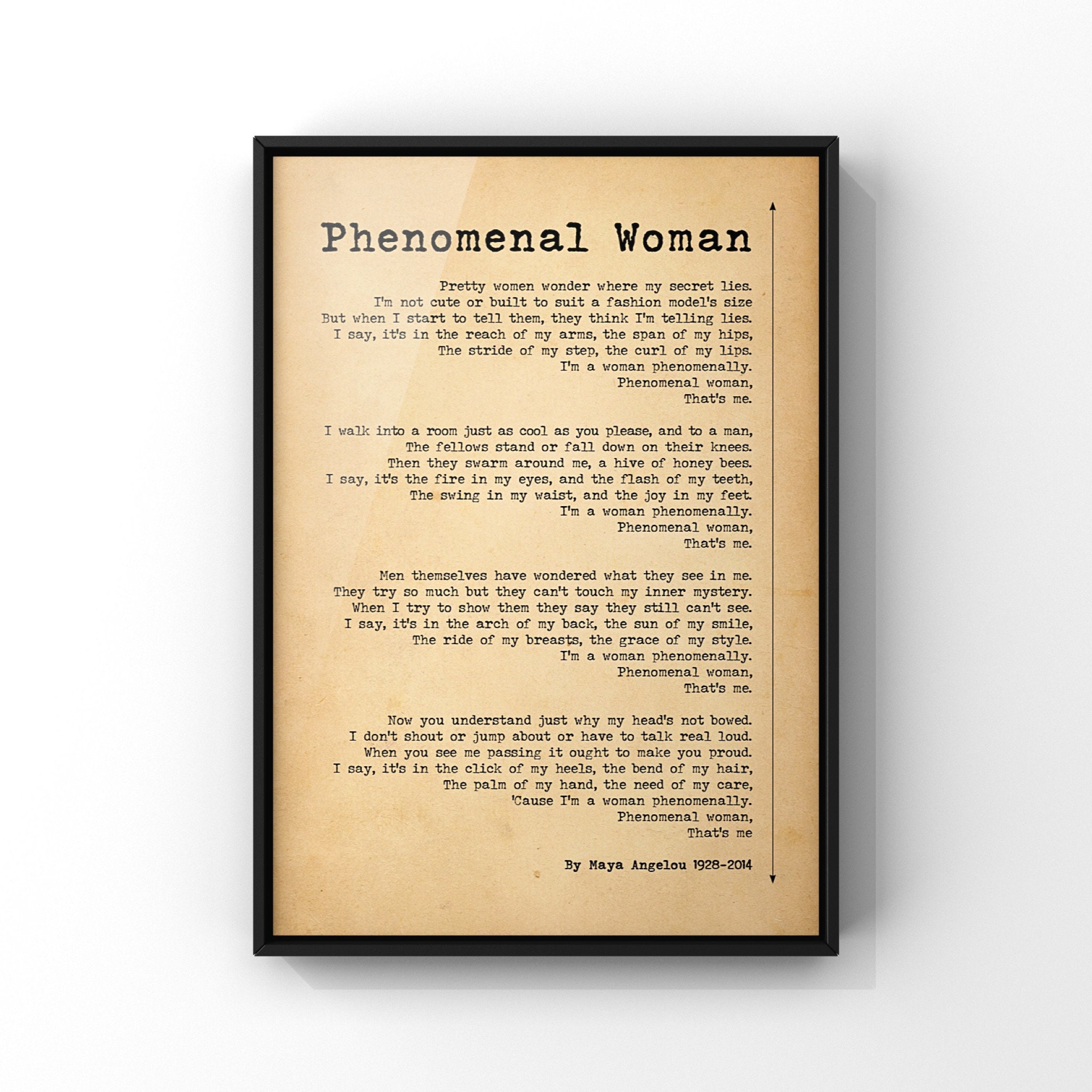 Phenomenal Woman Phenomenal Woman Poem By Maya Angelou Poster Etsy