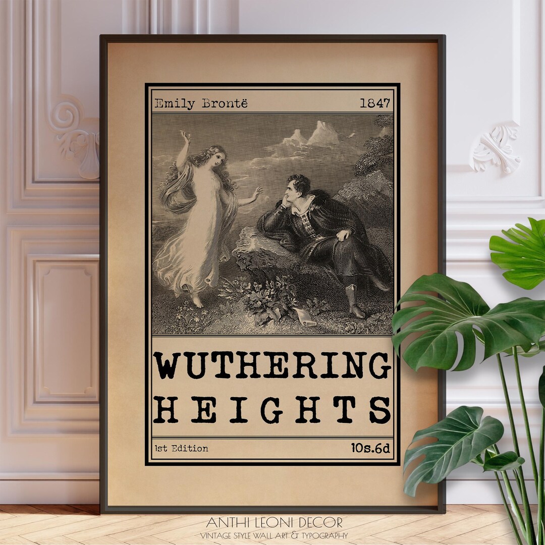 Wuthering Heights Book Cover Art Illustration Poster | Emily Bronte ...