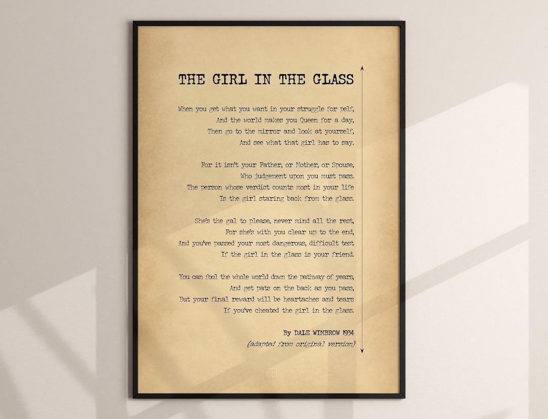 The Girl In The Glass by Dale Wimbrow Inspirational Poetry For Women ...