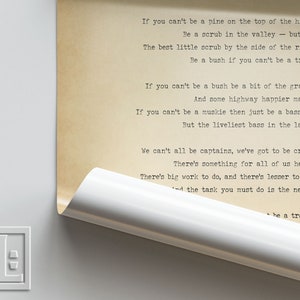 Be the Best of Whatever You Are Poem by Douglas Mulloch Poster Print Do ...
