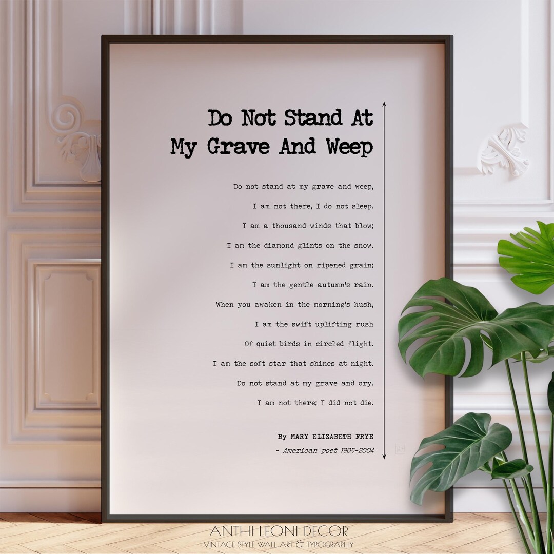 Beautiful Funeral Service Poetry Reading Do Not Stand at My Grave and ...