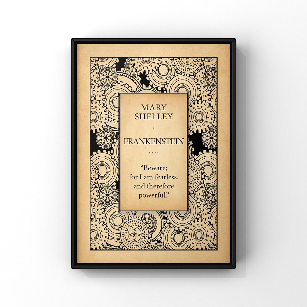 FRANKENSTEIN Book Cover Art Poster Print, Mary Shelley Classic Book ...