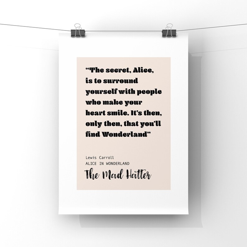 The Secret Alice Quote the Mad Hatter Alice in Wonderland - Etsy UK
