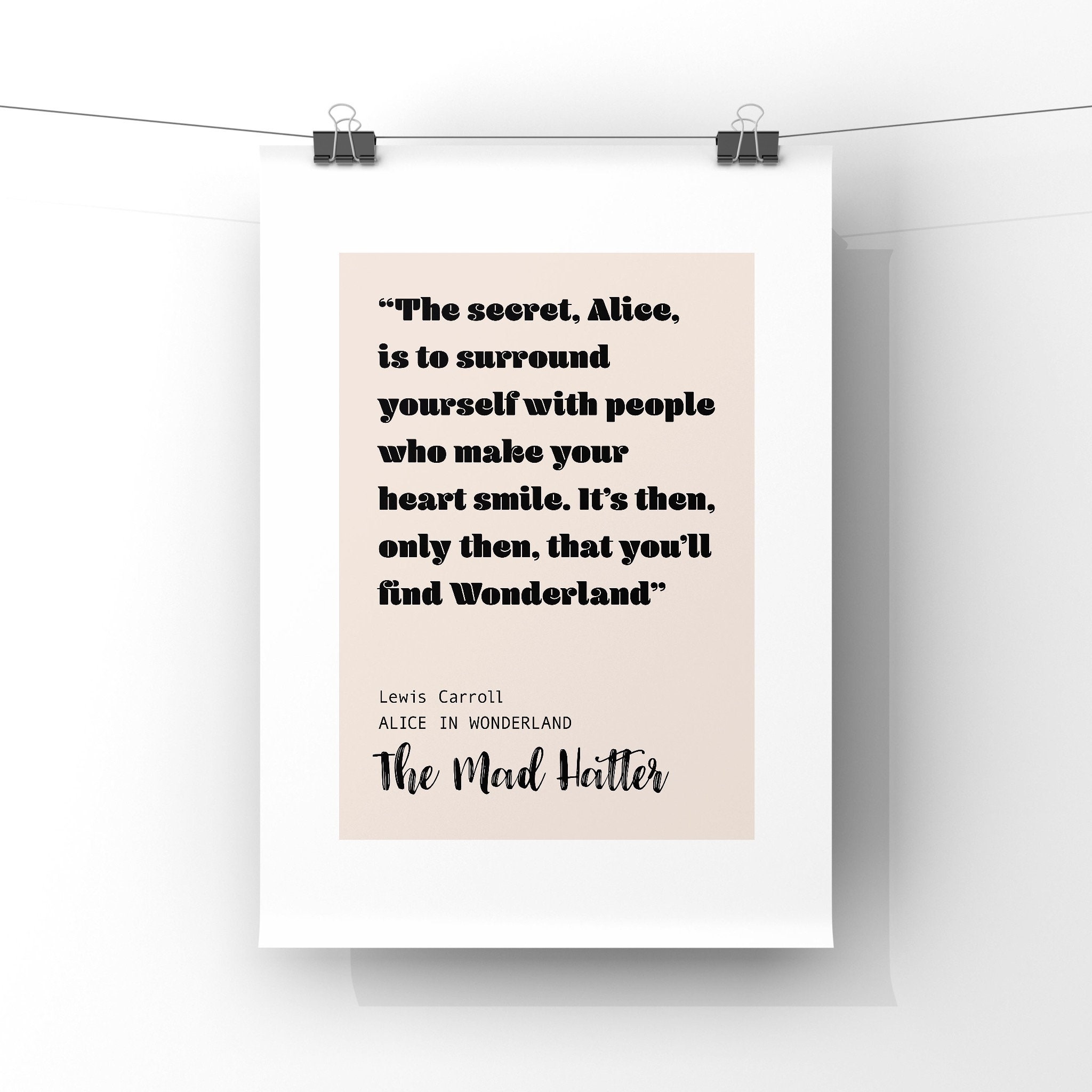 The Secret Alice Quote the Mad Hatter Alice in Wonderland - Etsy UK