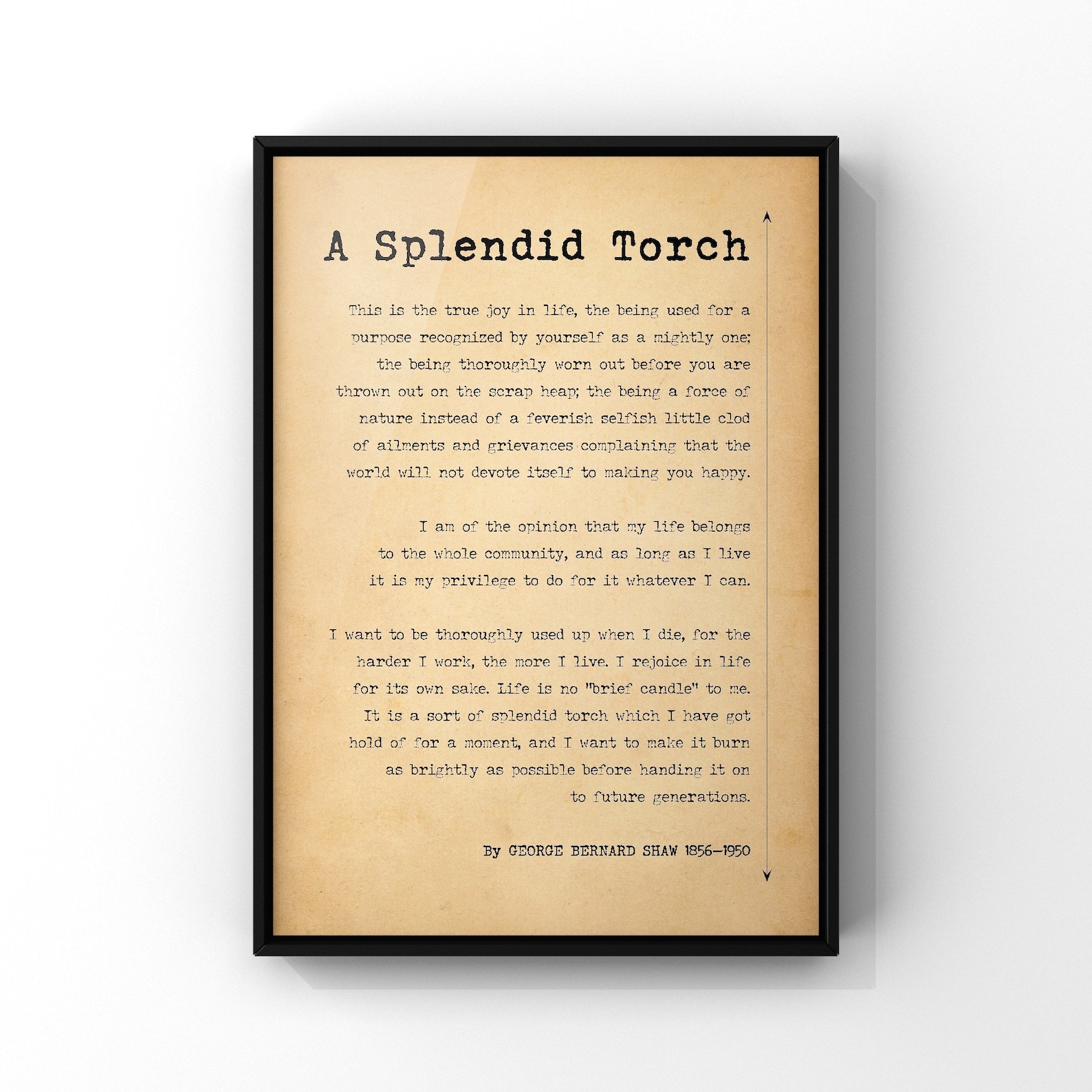 A Splendid Torch Quote by George Bernard Shaw Poster Quote - Etsy
