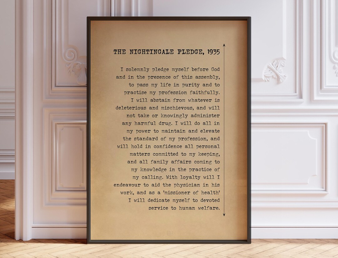 The Florence Nightingale Pledge Poster Print the Nurses Pledge ...