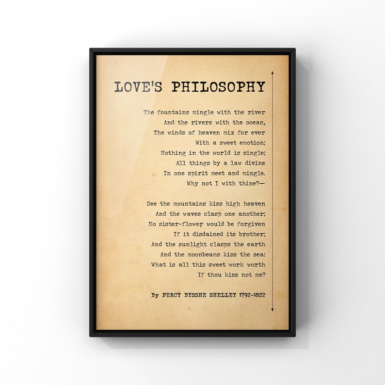 Love's Philosophy Poem by Percy Shelley Poster Print - Etsy