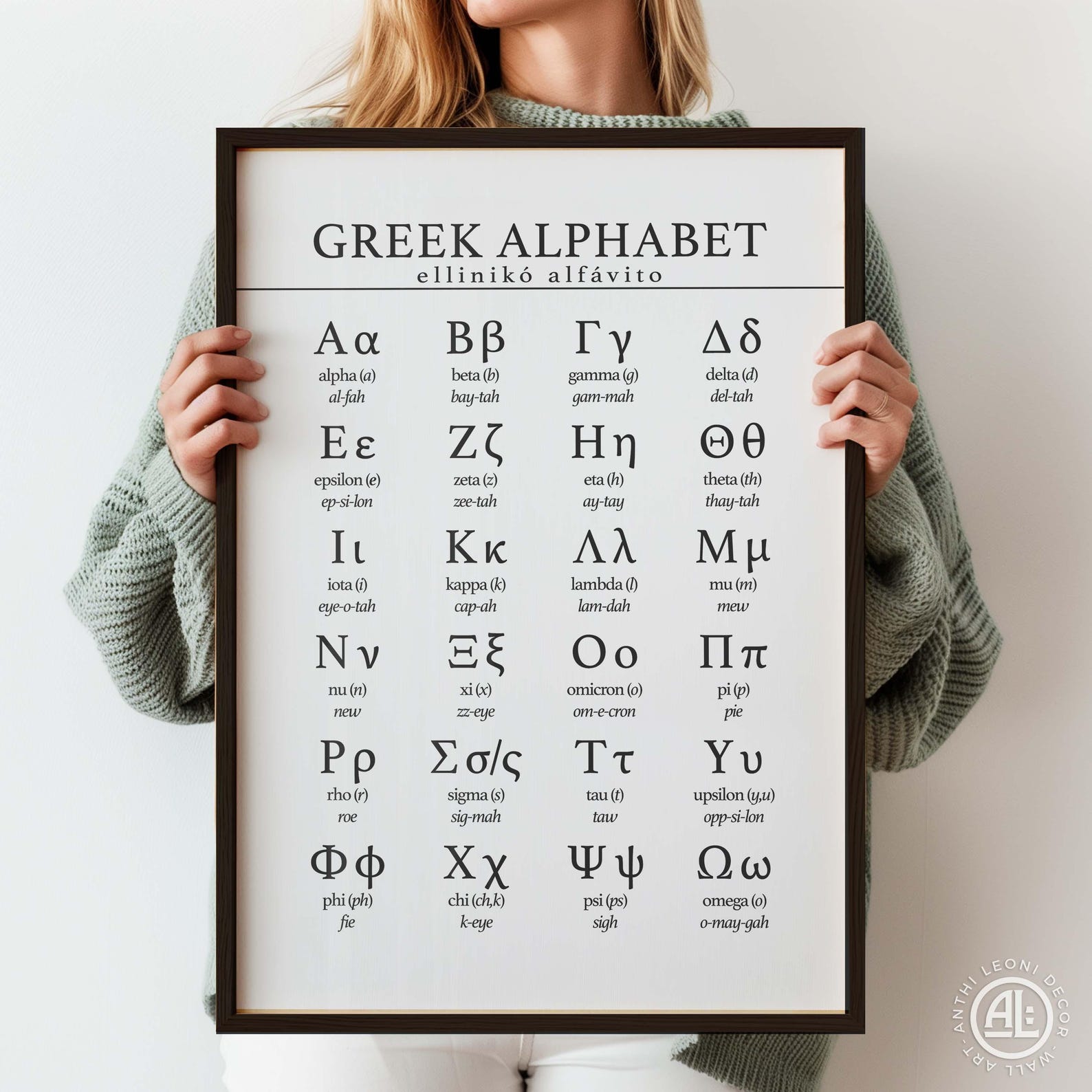 Greek Alphabet Chart Poster - Educational Wall Art for Students - Etsy ...