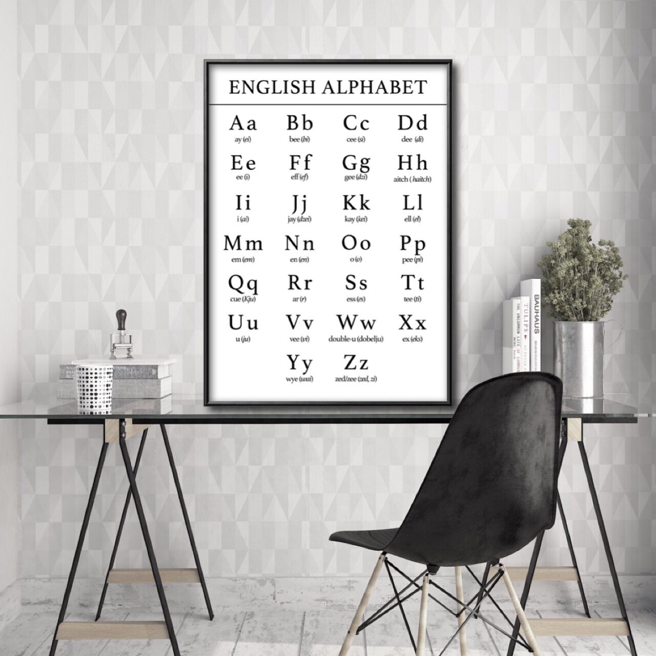 English Alphabet Letters Chart Poster Print English Language - Etsy