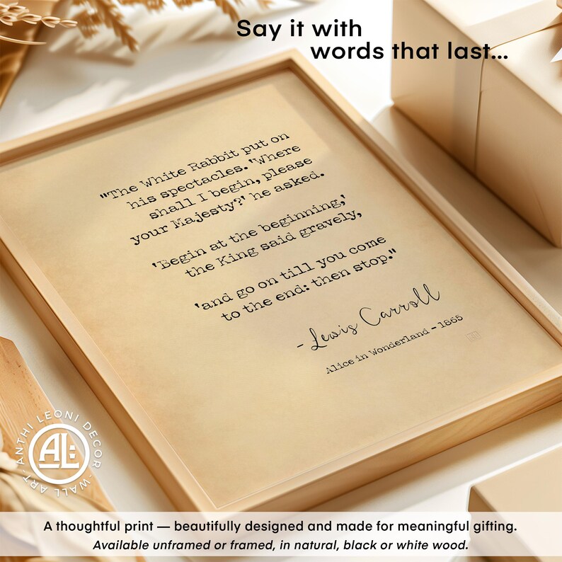 Alice in Wonderland Quote Print, White Rabbit Spectacles Quote, Lewis ...
