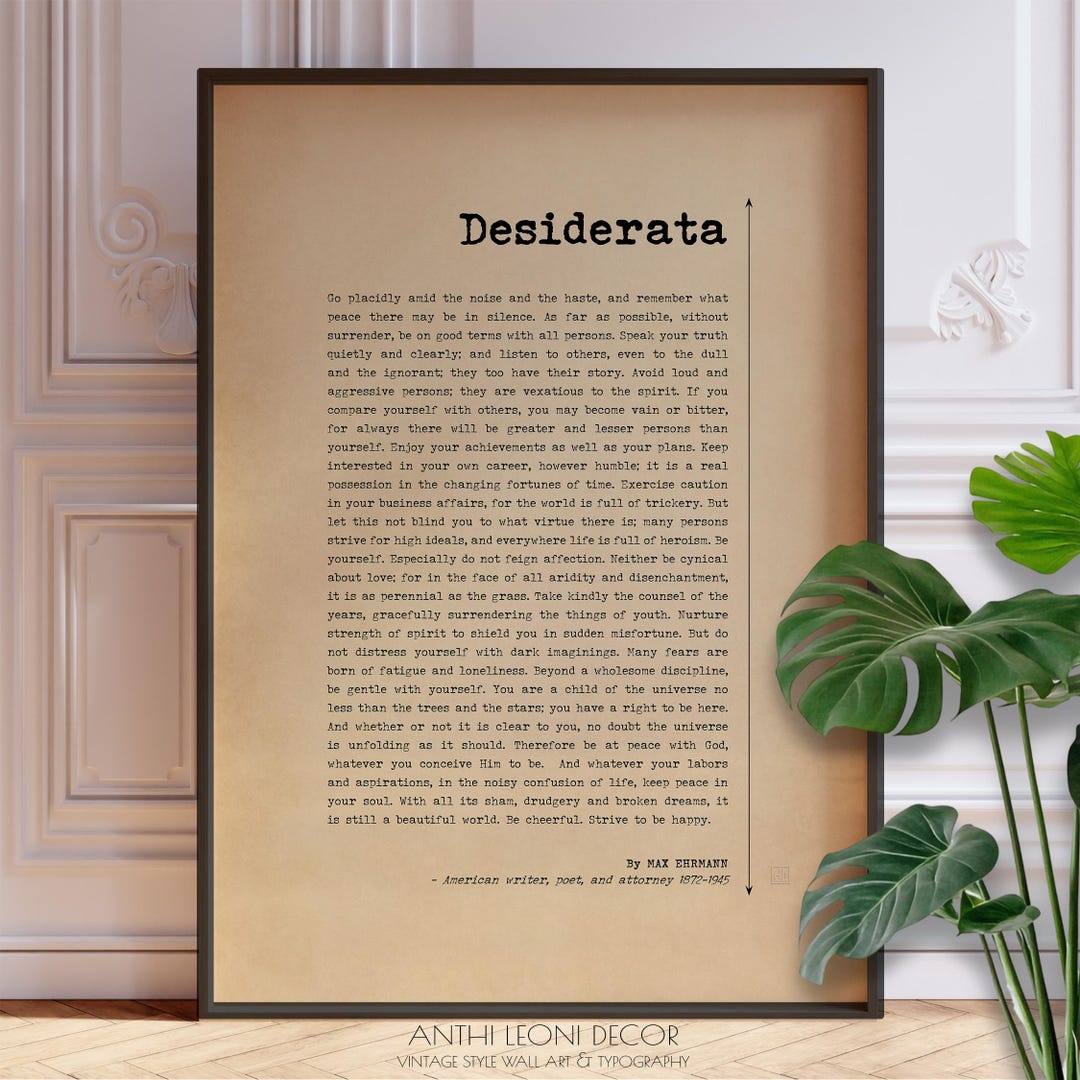 Words for Life | DESIDERATA | Desiderata Print | Desiderata Poster ...