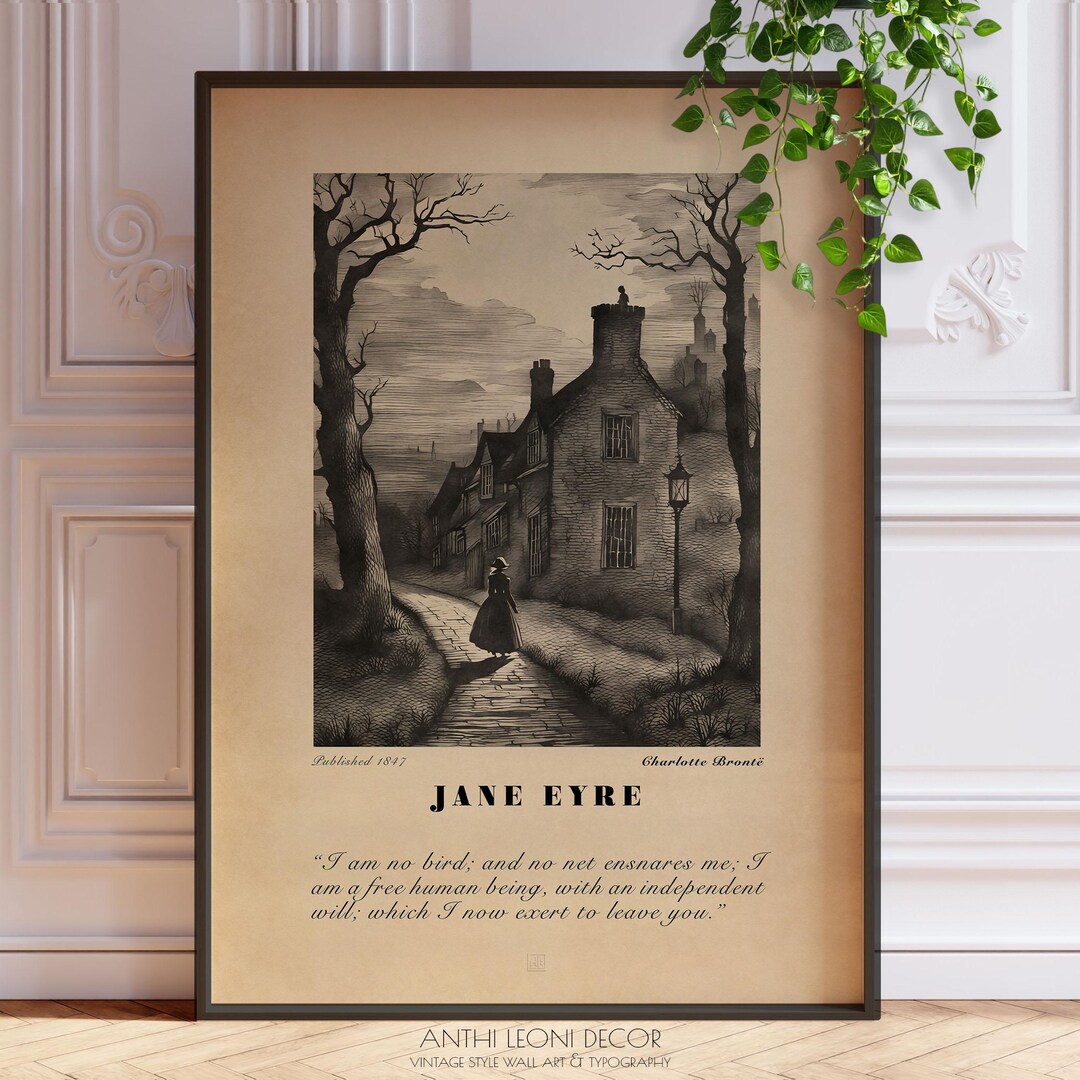 Jane Eyre Print Book Page Quote by Charlotte Bronte Wall Art Poster ...