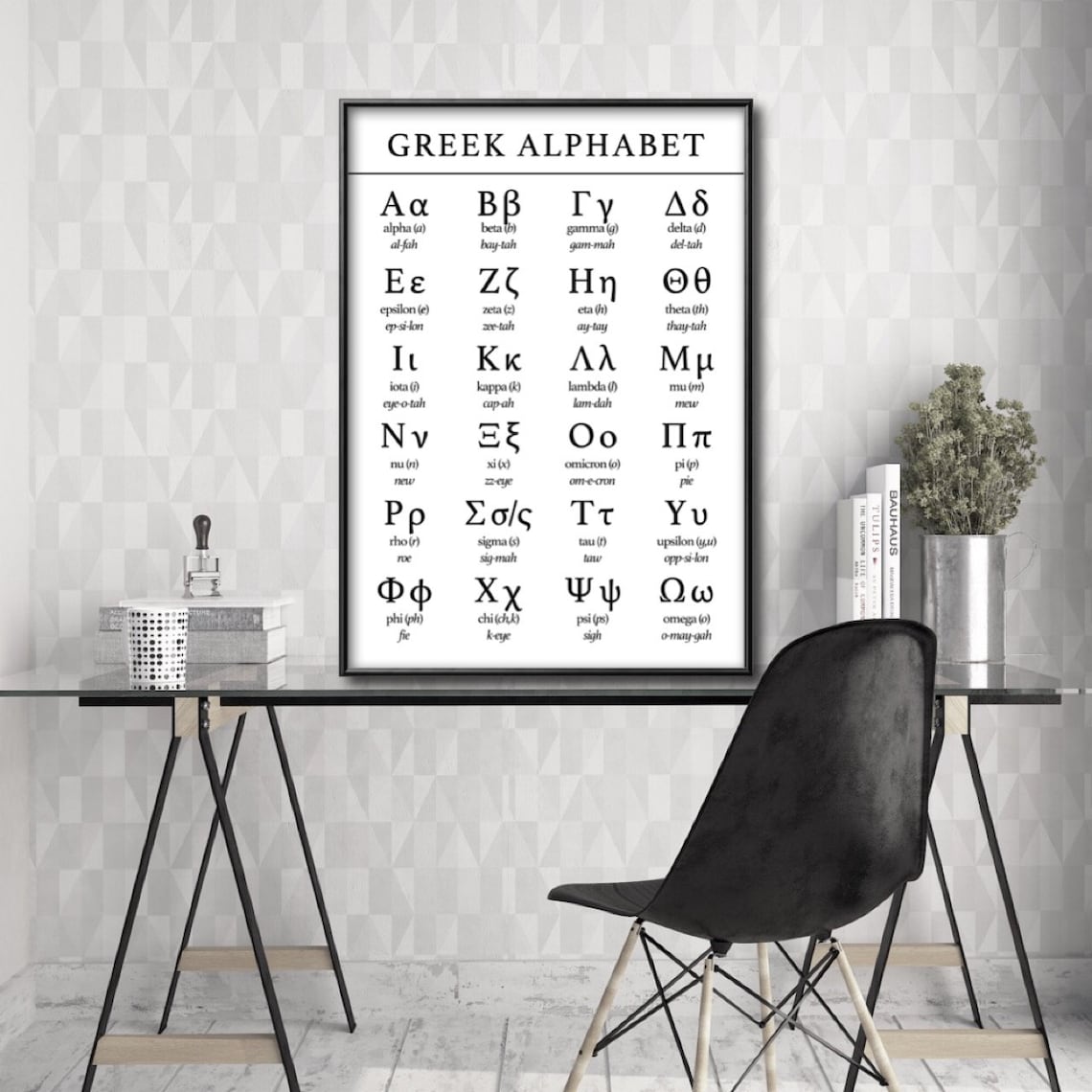 Greek Alphabet Chart Poster Print Greek Language Typeface | Etsy UK