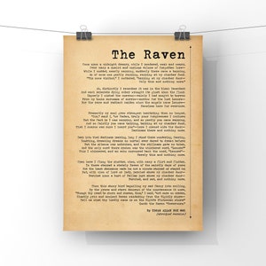 The Raven by Edgar Allan Poe Poster Abridged Version Famous Classic ...