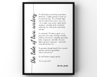 Two Wolves Parable Poster - Etsy