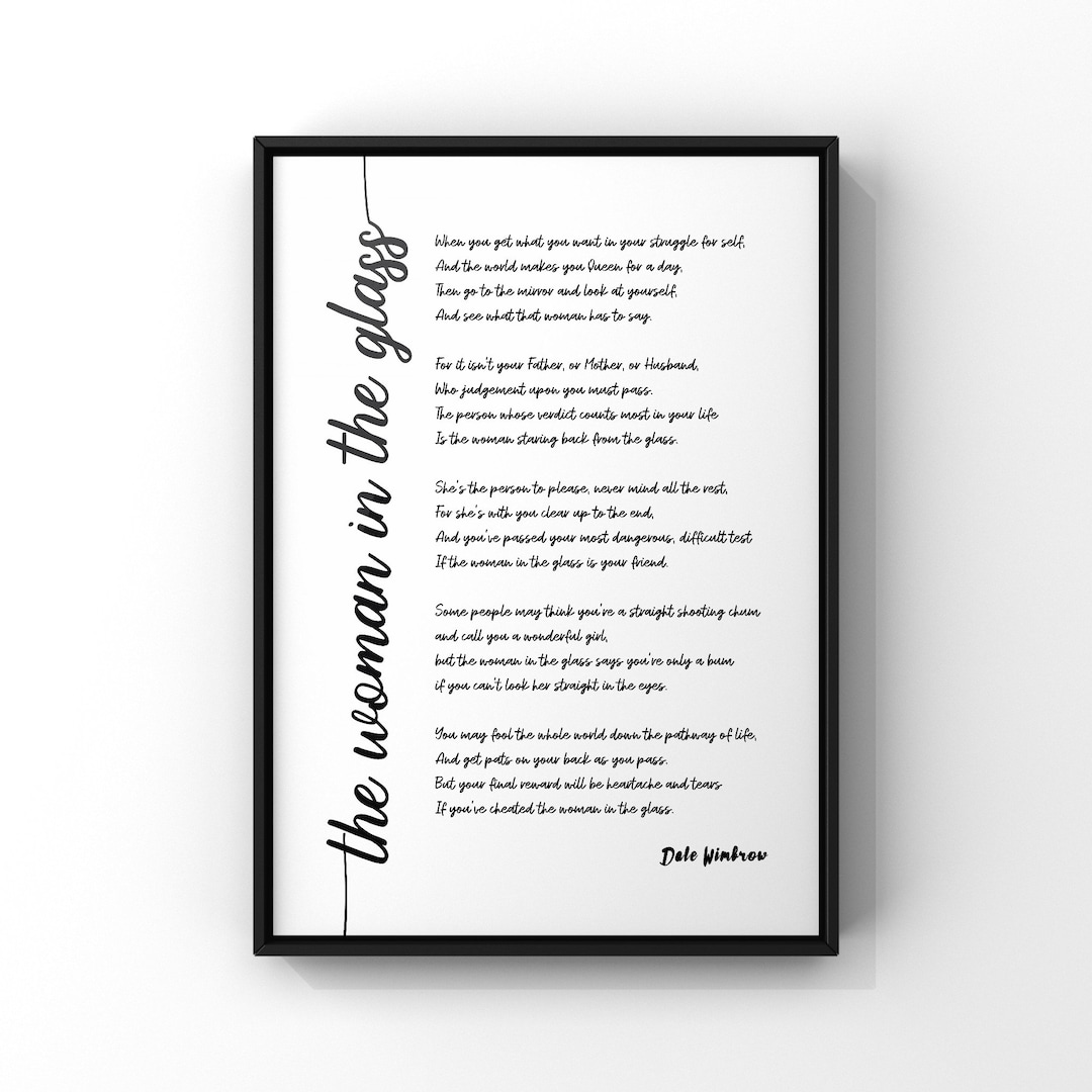 The Woman in the Glass Poem Print in Script Font by Dale Wimbrow | the ...