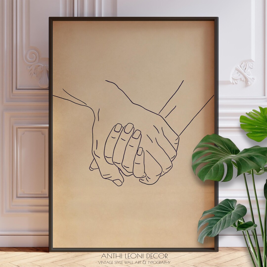 Hand-fasting Minimalist Line Art Print – Romantic Wedding Poster ...