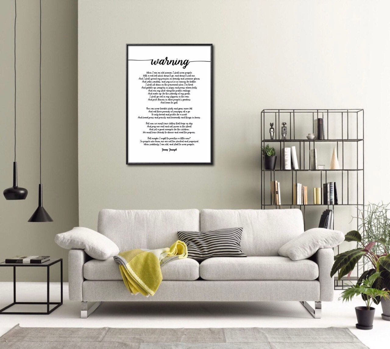 Warning Poem Print in Script Font by Jenny Joseph When I Grow | Etsy