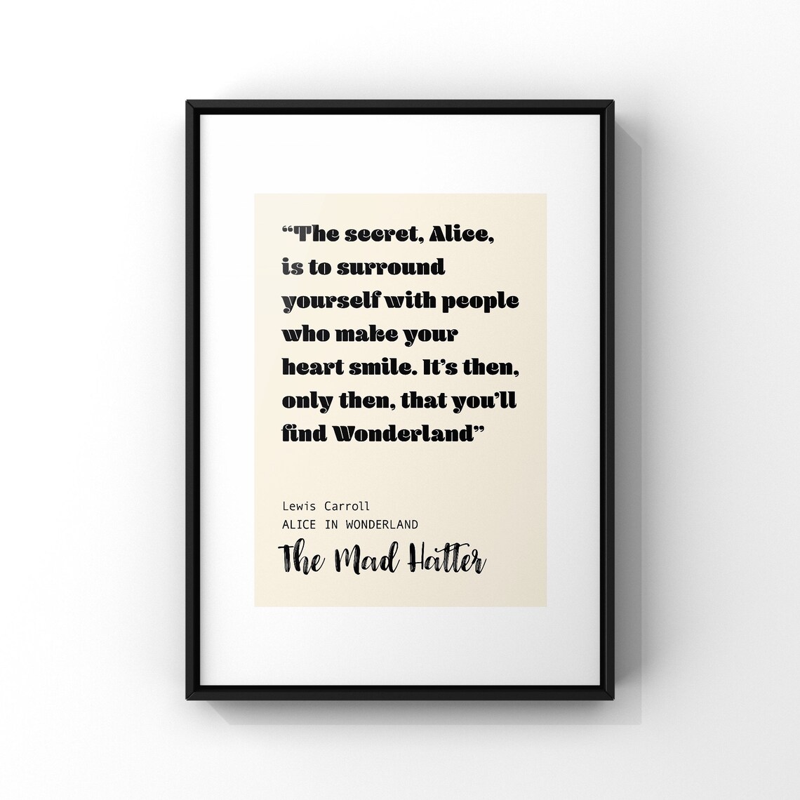 The Secret Alice Quote the Mad Hatter Alice in Wonderland - Etsy UK