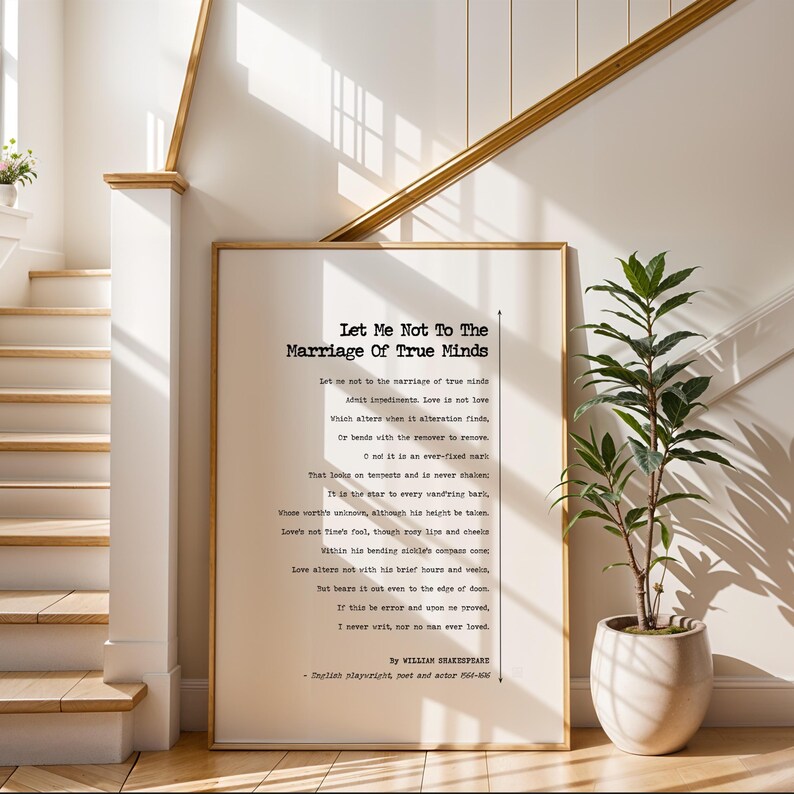Sonnet 116 Print - William Shakespeare Love Poem, Wedding Decor, Soul ...