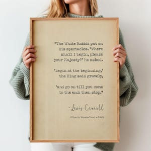 Alice in Wonderland Quote Print, White Rabbit Spectacles Quote, Lewis ...