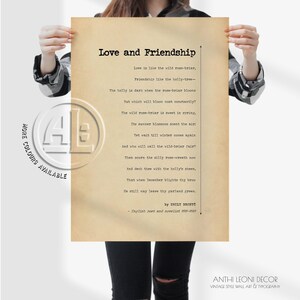 Emily Brontë Poem Print - Love and Friendship Wall Art Framed or ...