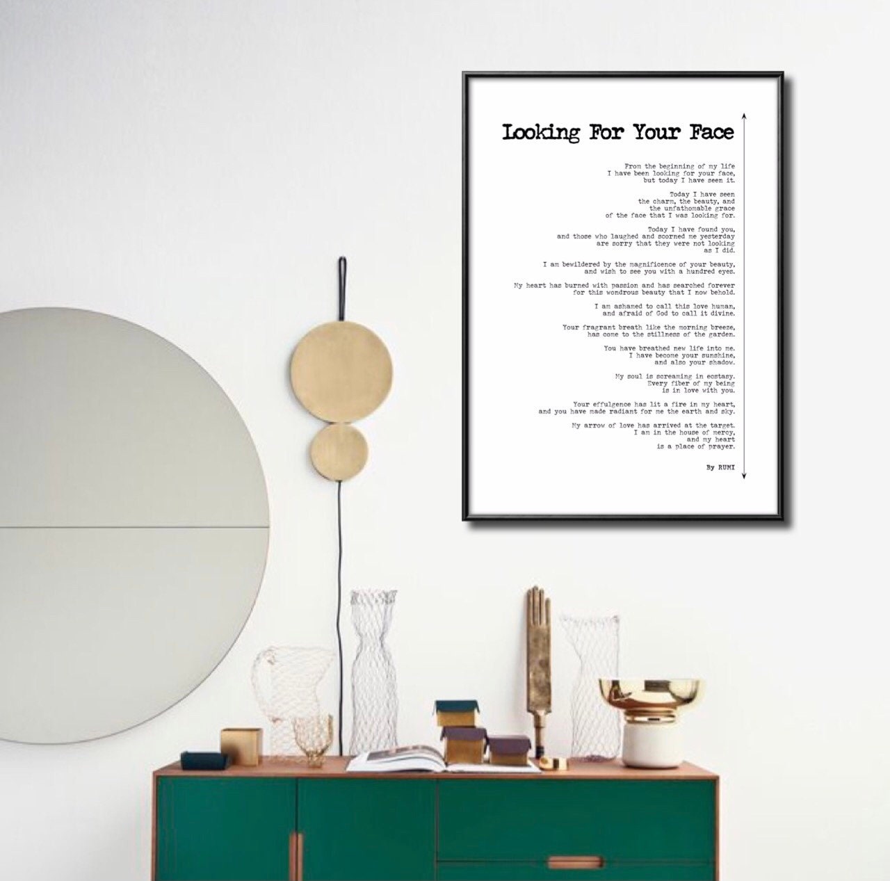 Looking For Your Face Poem by Rumi Poster Print Love Poetry | Etsy