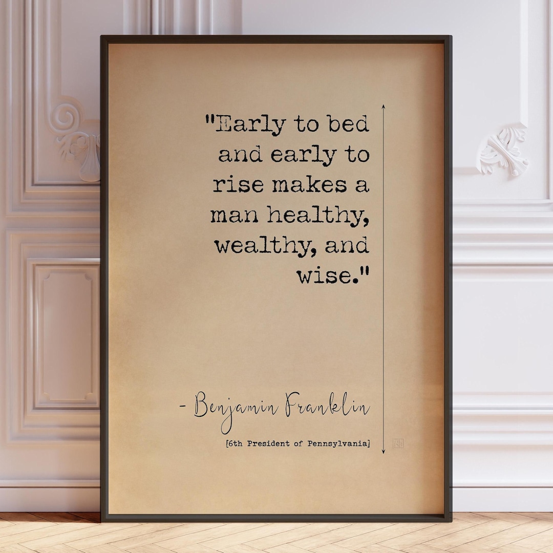 Benjamin Franklin Quote Print - Habits of Success Typography Wall Art ...