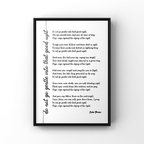 Do Not Go Gentle - Etsy
