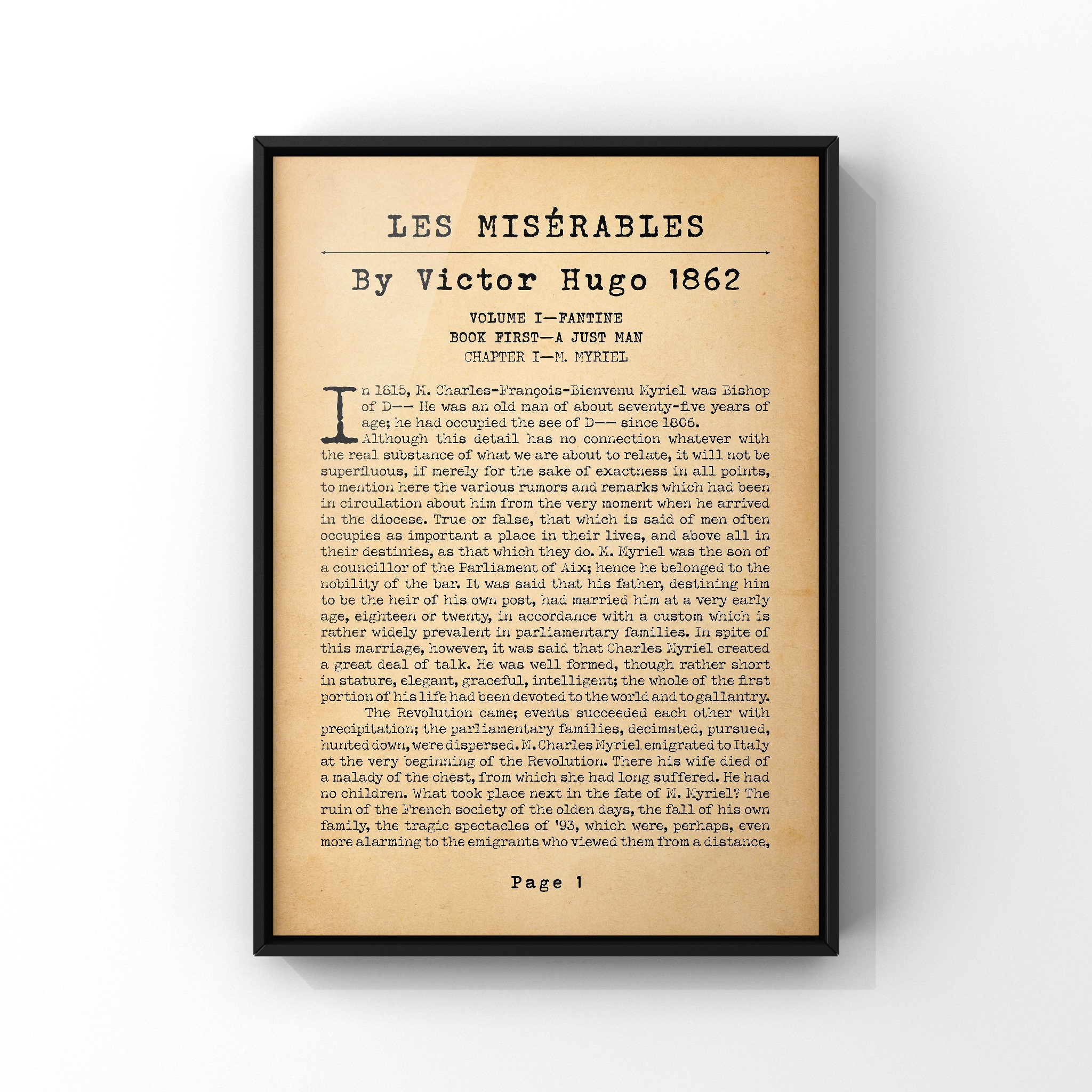 Les Misérables By Victor Hugo Book Page Print Classic | Etsy