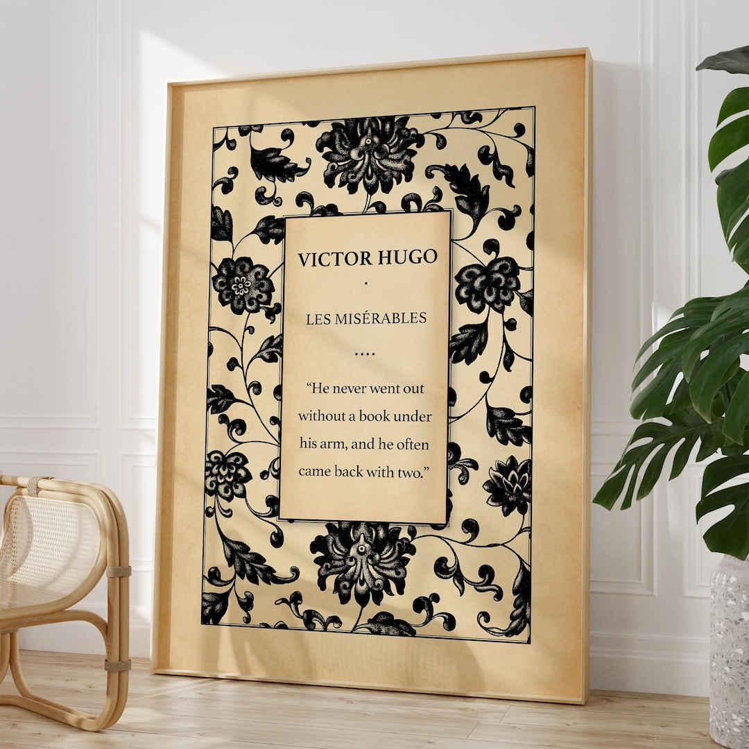 Les Miserables Book Cover Art Poster Print | Victor Hugo Classic Title ...