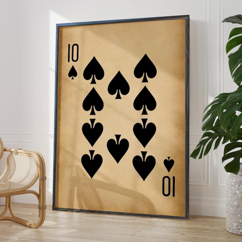 10 of Spades Playing Card Wall Art - Etsy