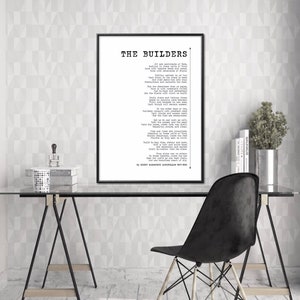 The Builders Poem by Henry Wadsworth Longfellow Poster Print We Are the ...