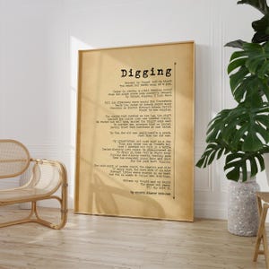 Digging Poem by Seamus Heaney Poetry Wall Art Gardening Poem Fathers ...