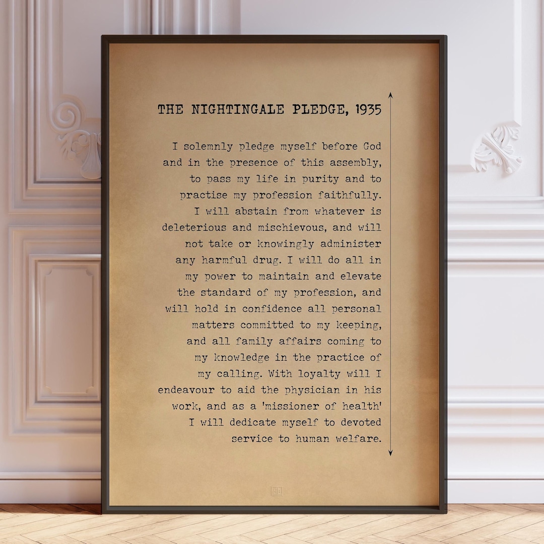 The Florence Nightingale Pledge Poster Print | the Nurses Pledge ...