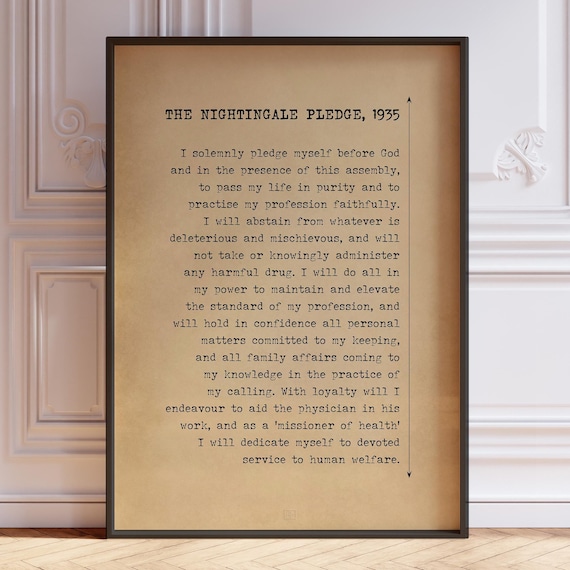 About Florence Nightingale Pledge Poster Florence Nightingale
